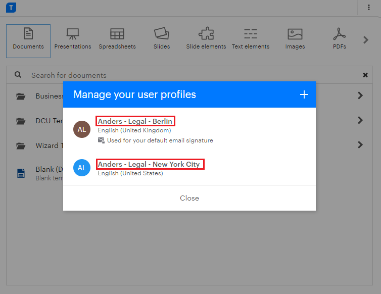 How to manage multiple User Profiles? – Templafy One Help center