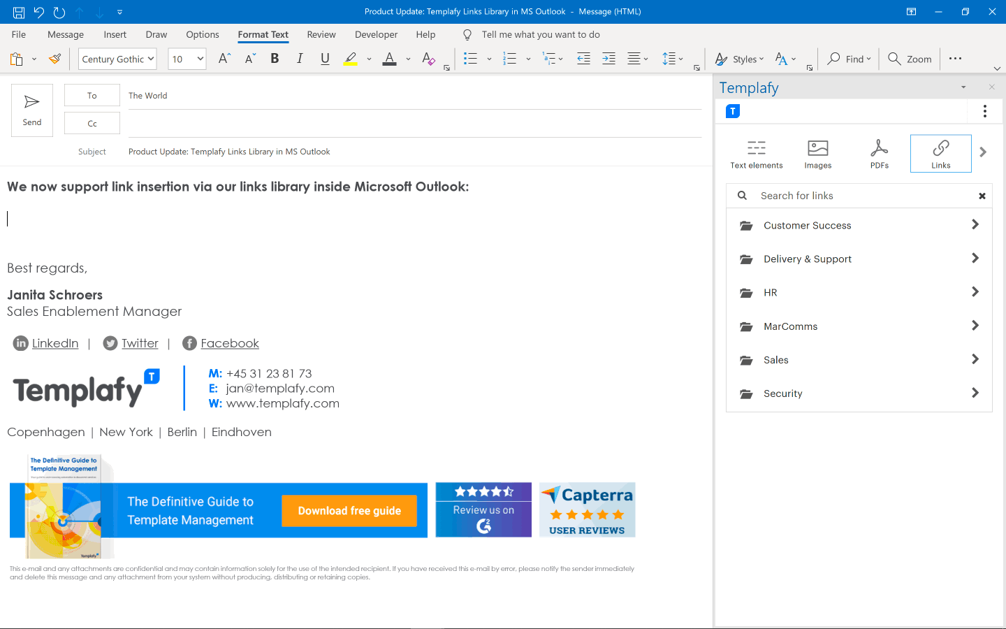 How to use Link library in Outlook? – Templafy One Help center