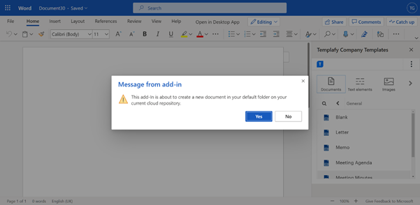 How to create a Templafy document through Office Online? – Templafy One ...