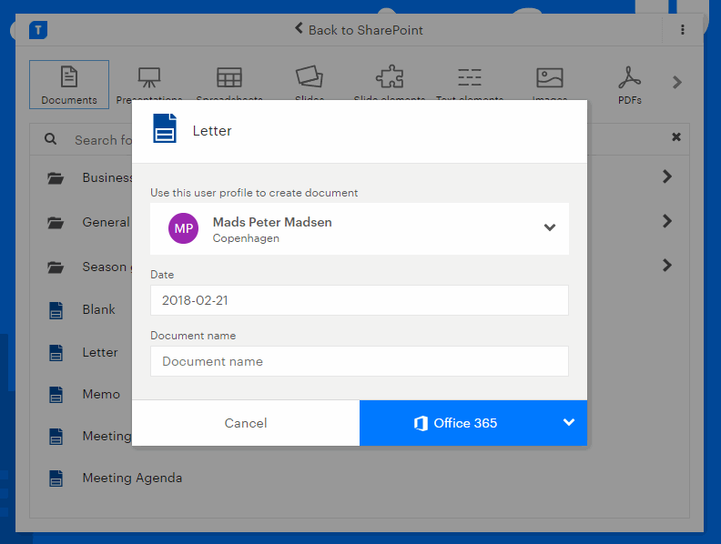 Templafy Sharepoint integration (end-user perspective) – Templafy One ...