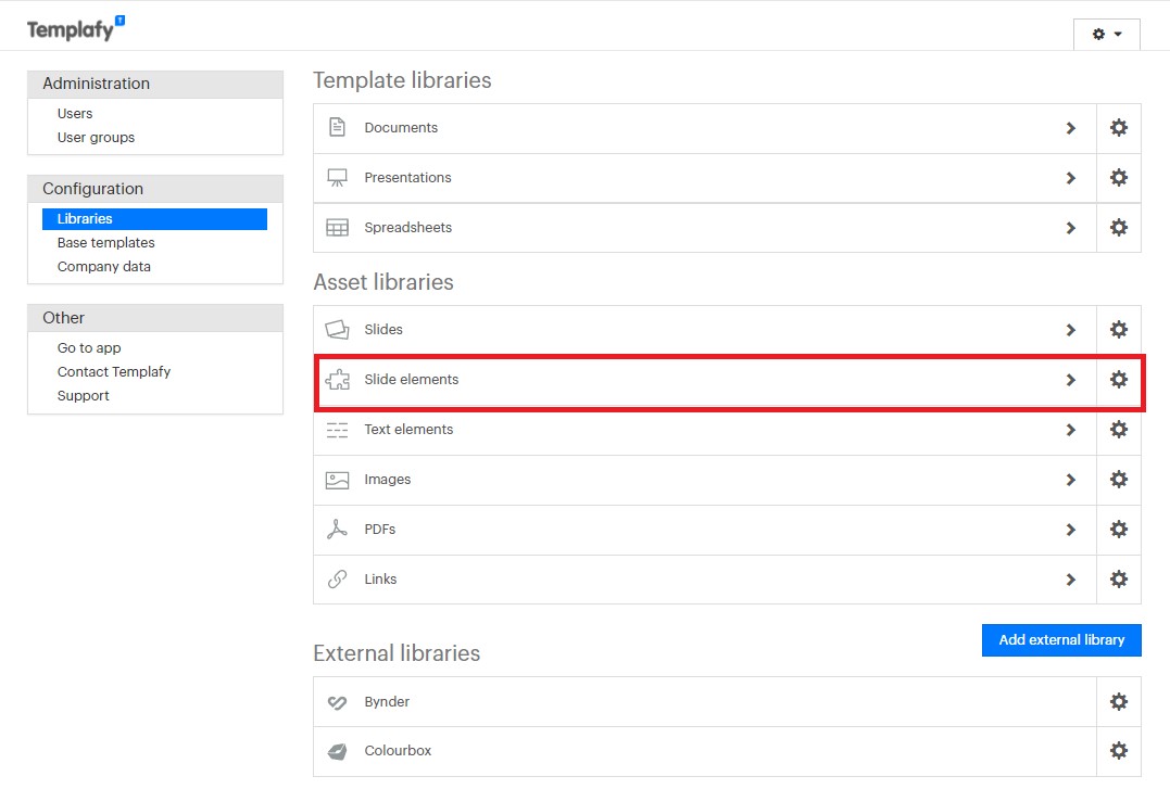 Uploading slide elements to the element library – Templafy One Help center