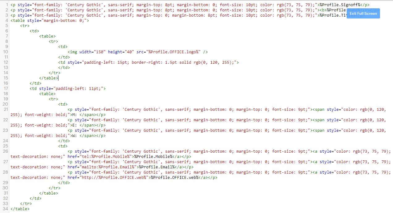 Email signature HTML - Best practice – Templafy One