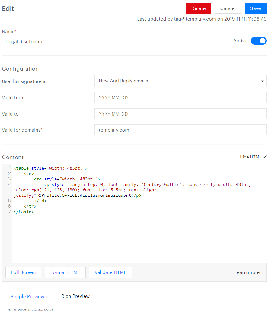 How to set up Email signatures in Templafy email signature manager ...